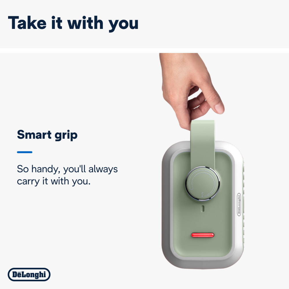 Quiet Mark | De'Longhi HFX10B03.GR Capsule Desk Personal Fan Ceramic Heater