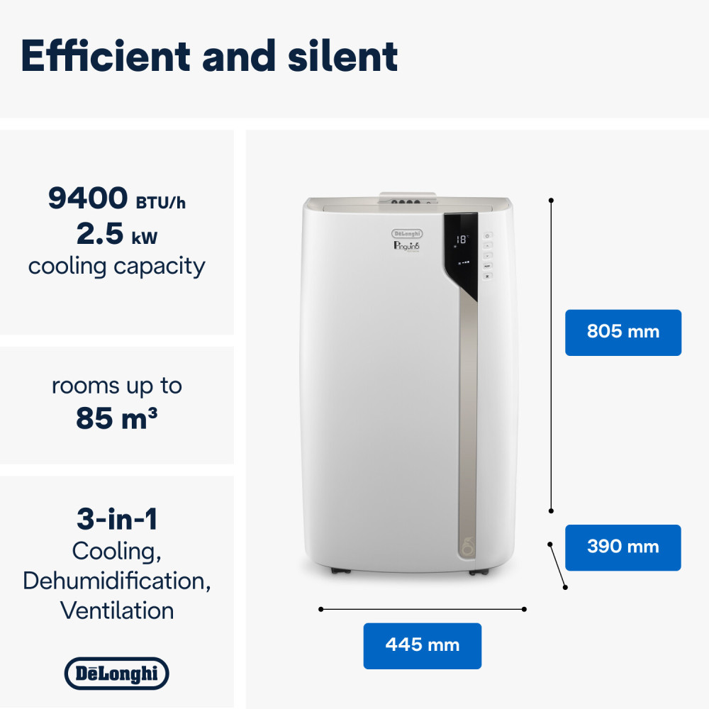 Quiet Mark | De'Longhi Pinguino PAC EX93 Extreme Portable Air Conditioner