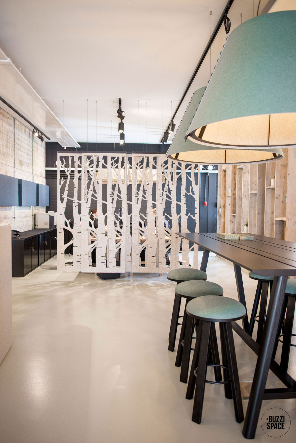 Quiet Mark | BuzziSpace BuzziFalls Suspended Acoustic Room Divider