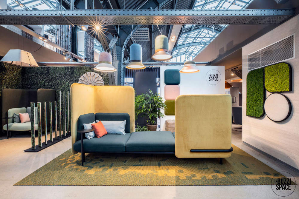 Quiet Mark | BuzziSpace BuzziSpark Soft Lounge Sofa with Acoustic Shelter