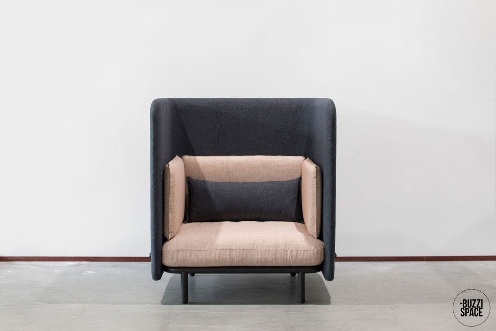 Quiet Mark | BuzziSpace BuzziSpark Soft Lounge Sofa with Acoustic Shelter