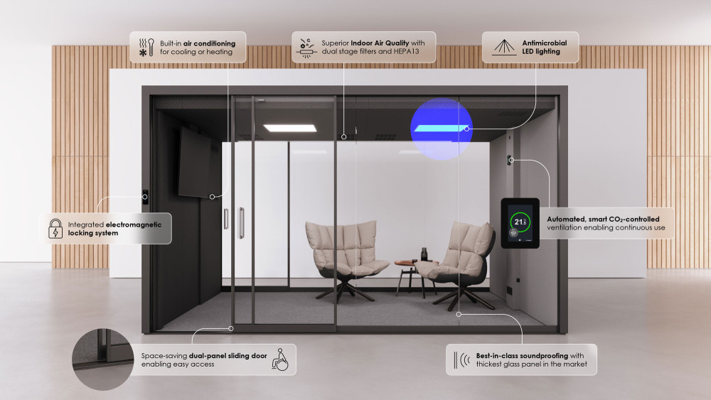 Quiet Mark | Vetrospace S Acoustic Office Pod