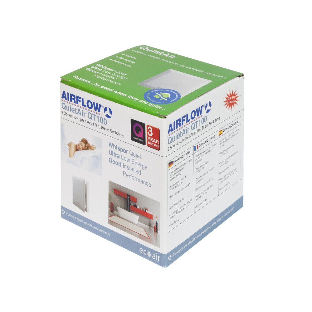 Quiet Mark | Airflow QuietAir QT 100T Extractor Fan