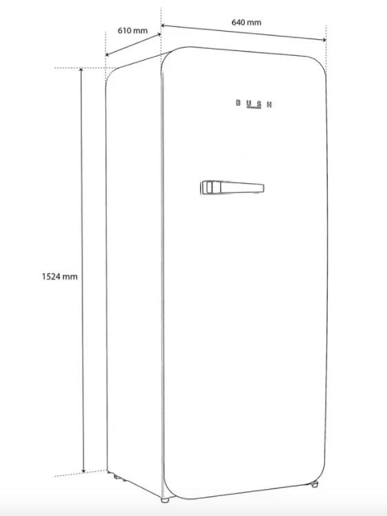 Quiet Mark | Bush Retro M61153RETROWHT Tall Fridge