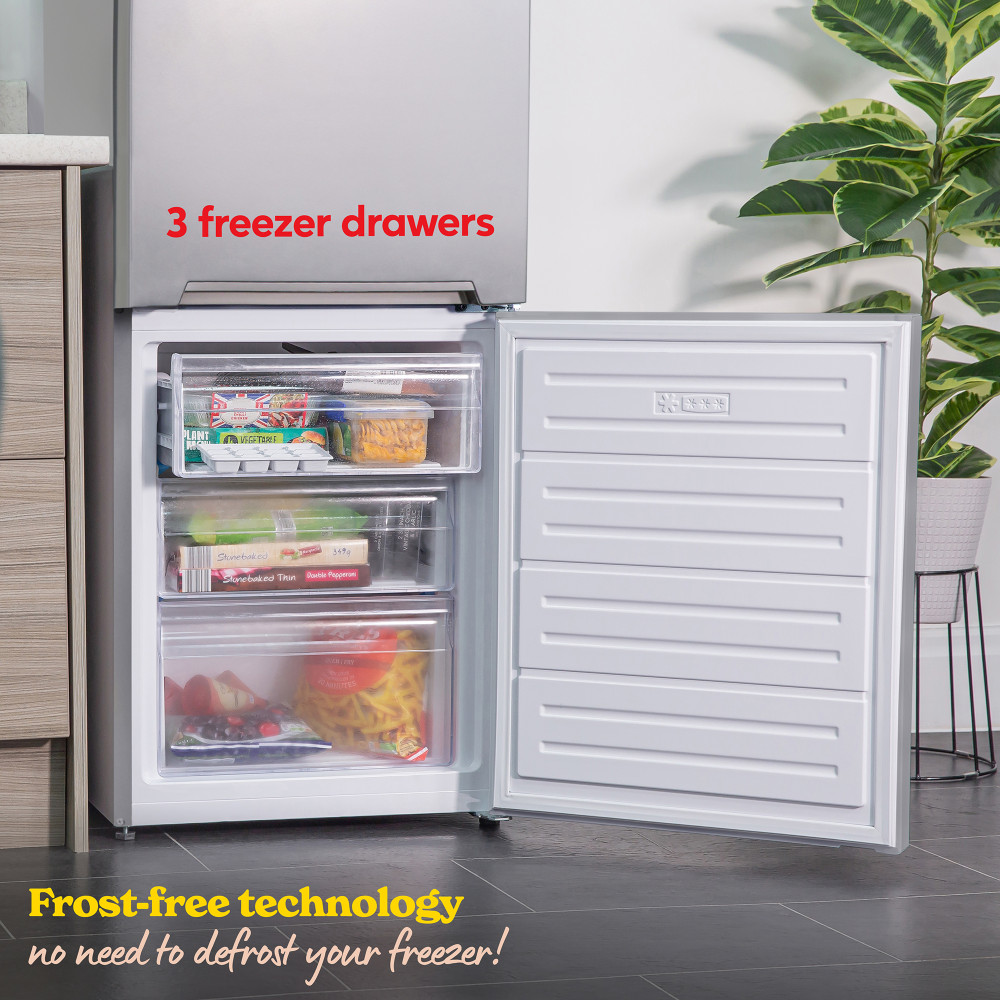 Quiet Mark | Russell Hobbs RH180FFFF551E1S Silver Freestanding Fridge ...