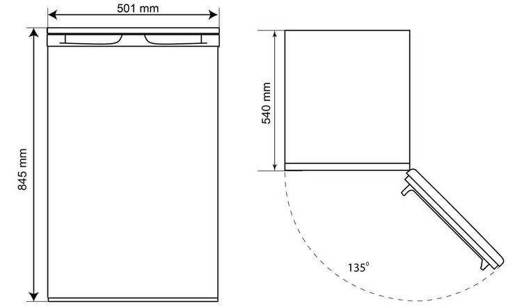 Quiet Mark | Bush M5085UCF Under Counter Fridge