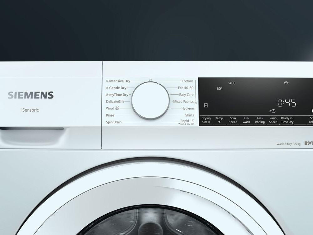 Quiet Mark | Siemens WN34A1U8GB iQ300 8kg/5kg Freestanding Washer Dryer