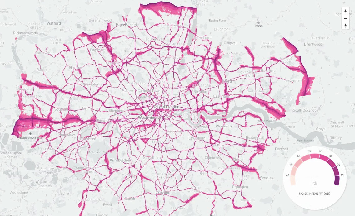 Quiet Mark | Noise pollution map shows worst affected areas in London